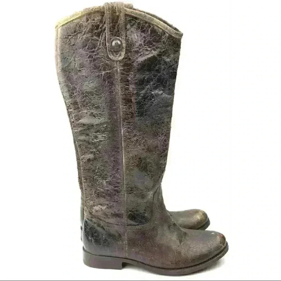 Frye | Shoes | New Frye Boot 6 Melissa Chocolate Crackled Leather ...
